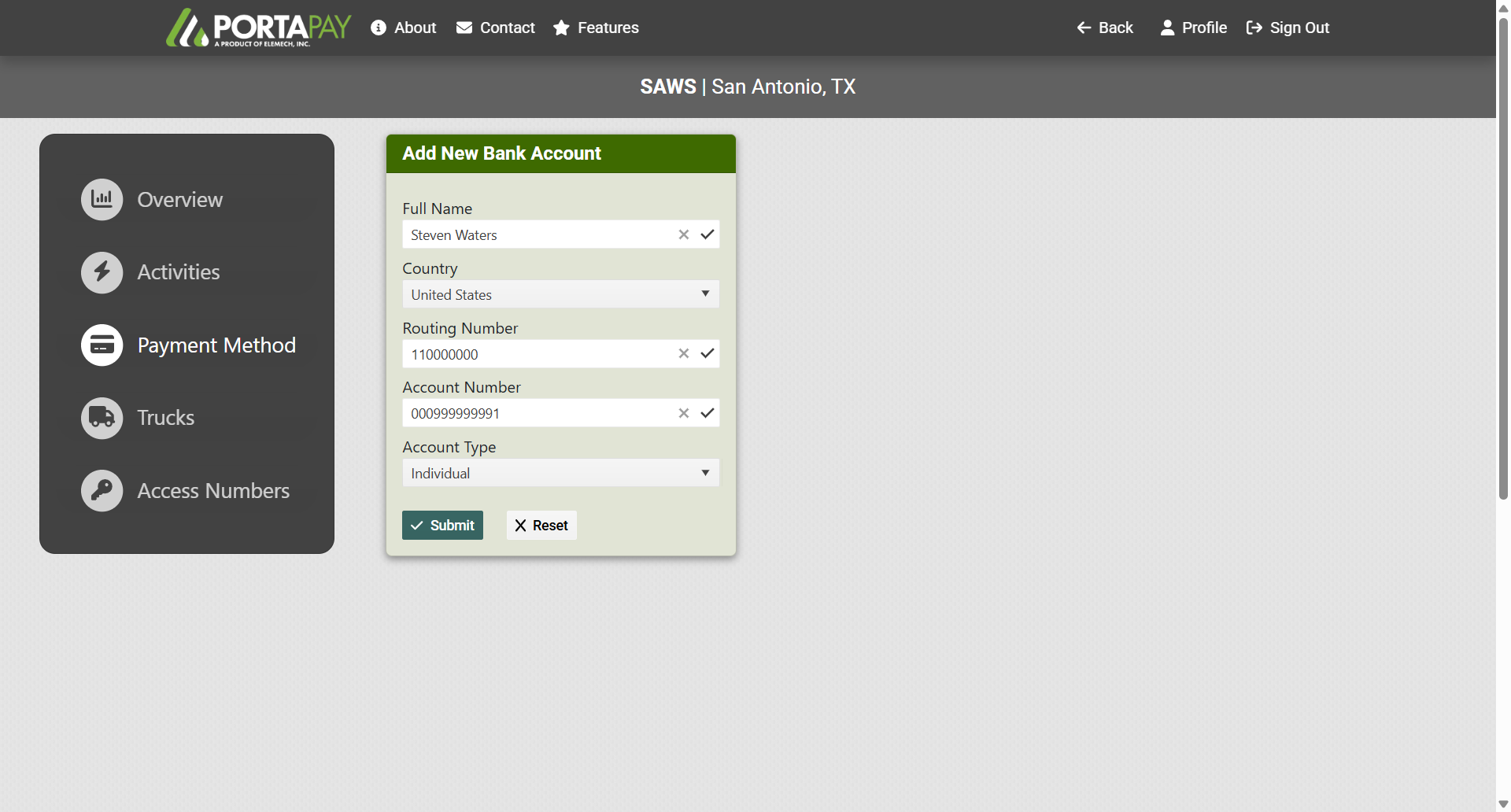 Customer Account Creation and Station Operation